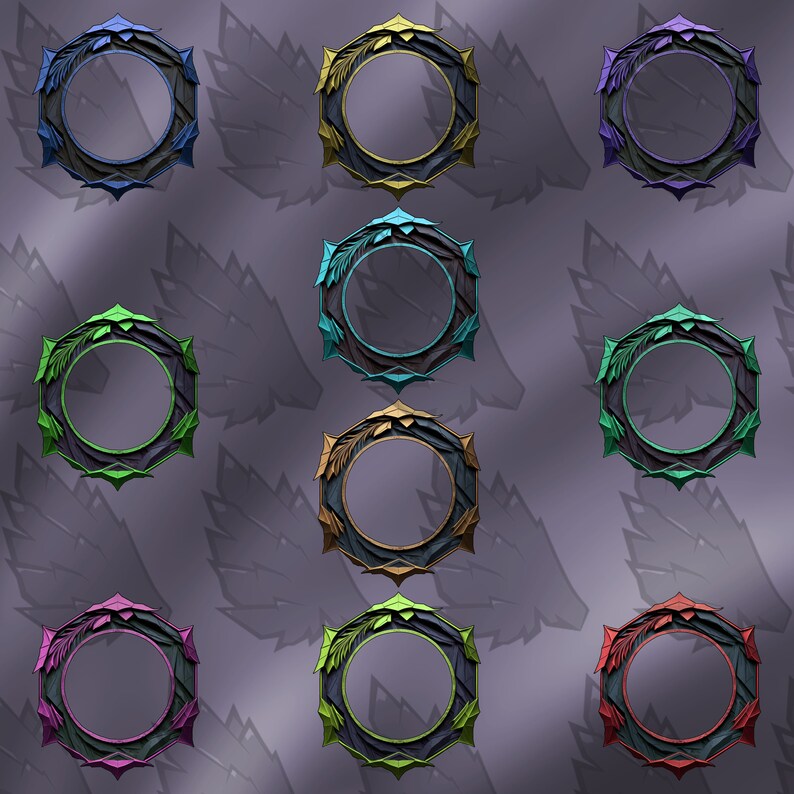 DND Profile Token Frame, 10 Colors. Sci-fi, Rocky, Armor, for Roll20 ...