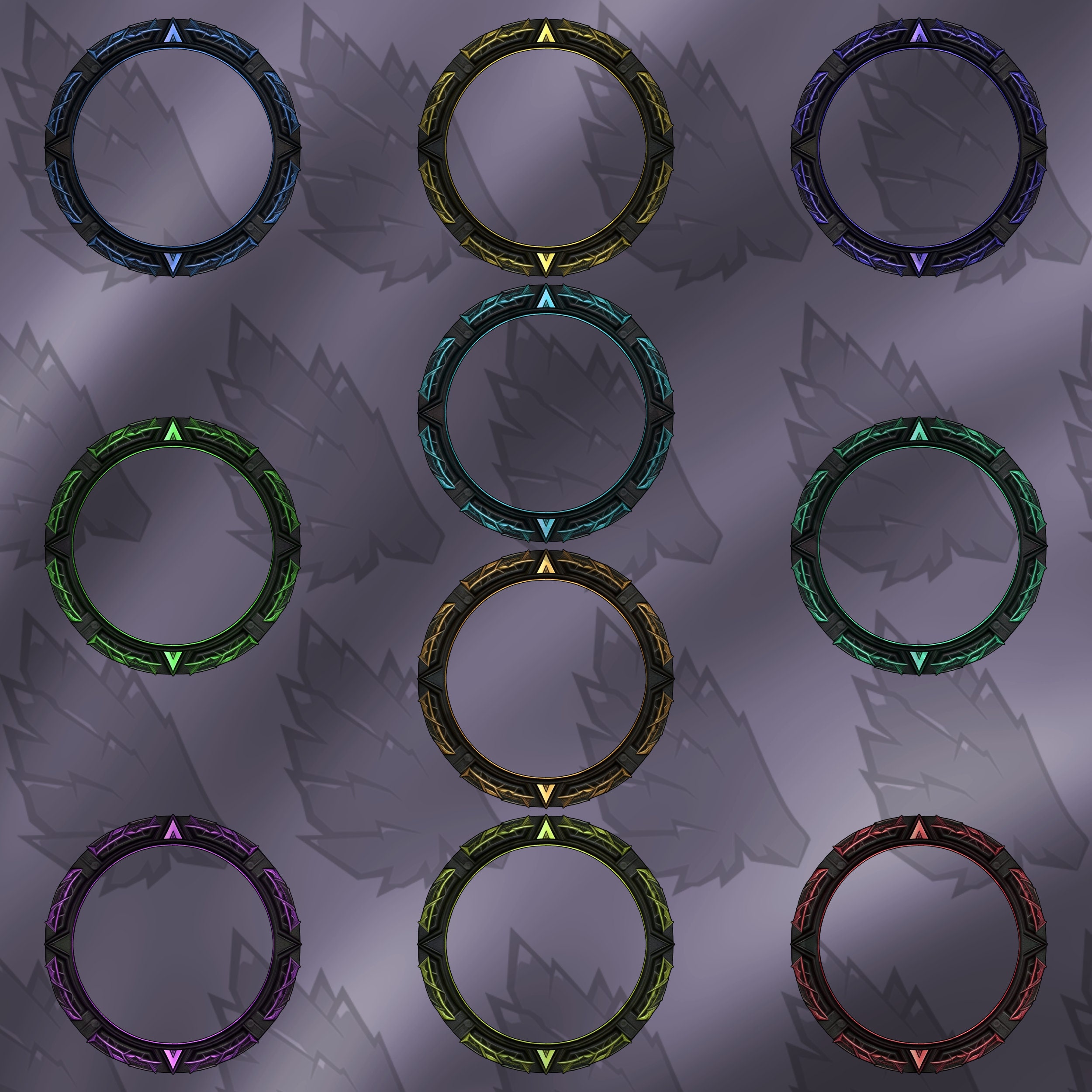DND Profile Token Frame, 10 Colors. Neon, Thin, Sci-fi, for Roll20 ...