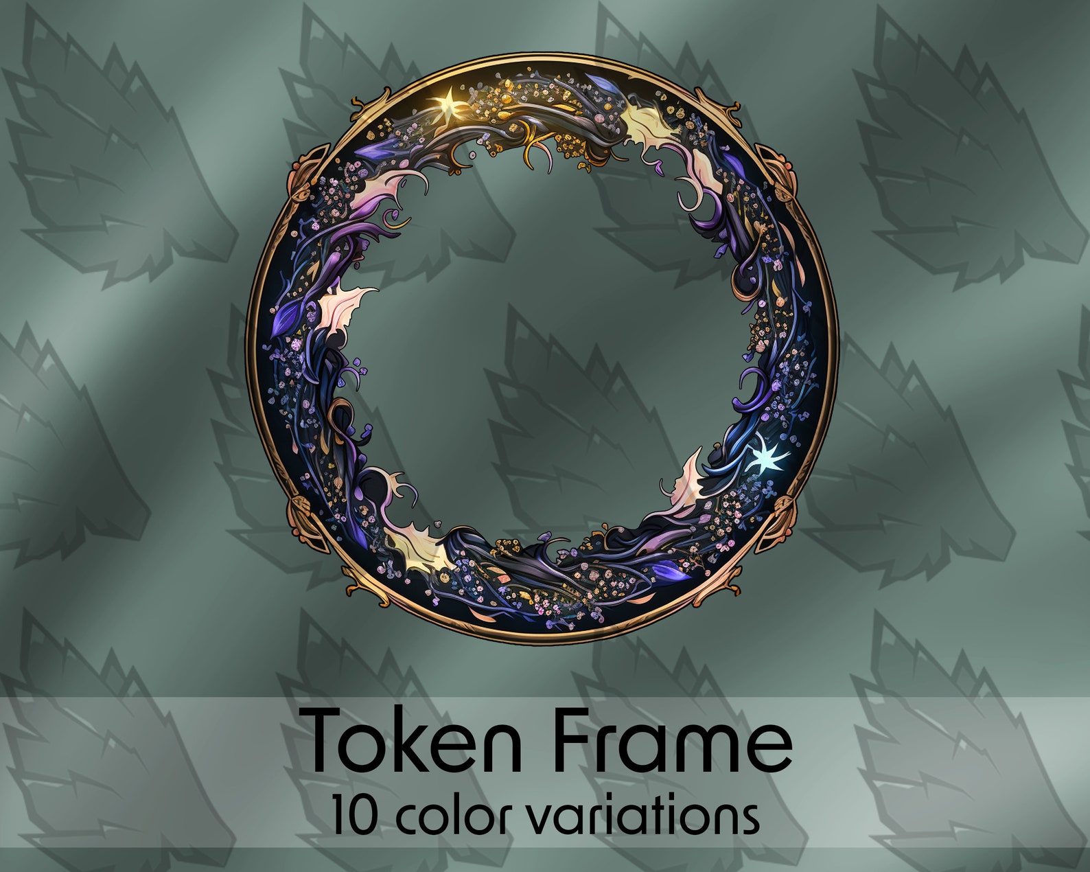 Druidic Token Frame, 10 Colors, for VTT, D&D, Pathfinder (digital ...