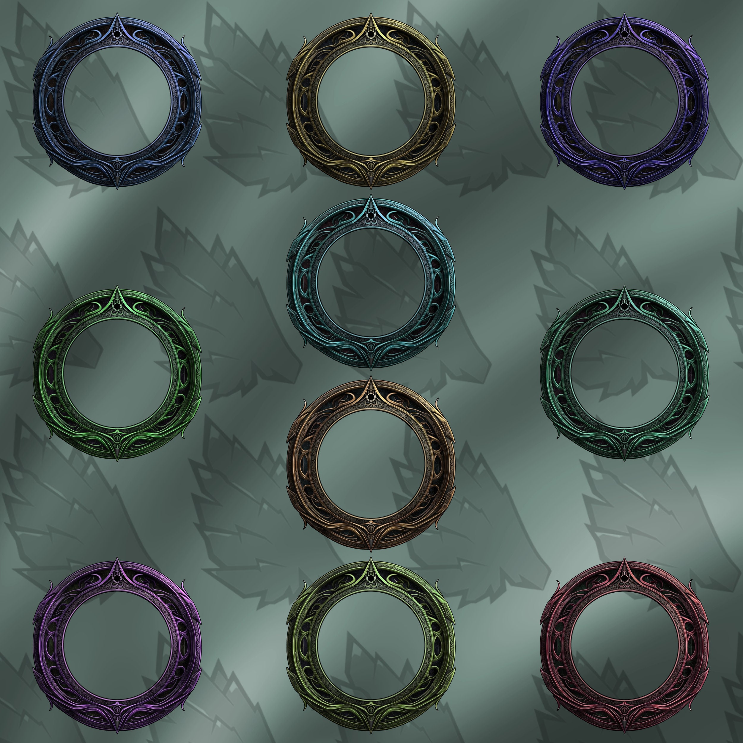 DND Profile Token Frame, 10 Colors. Alien, Sci-fi, Twisted for Roll20 ...
