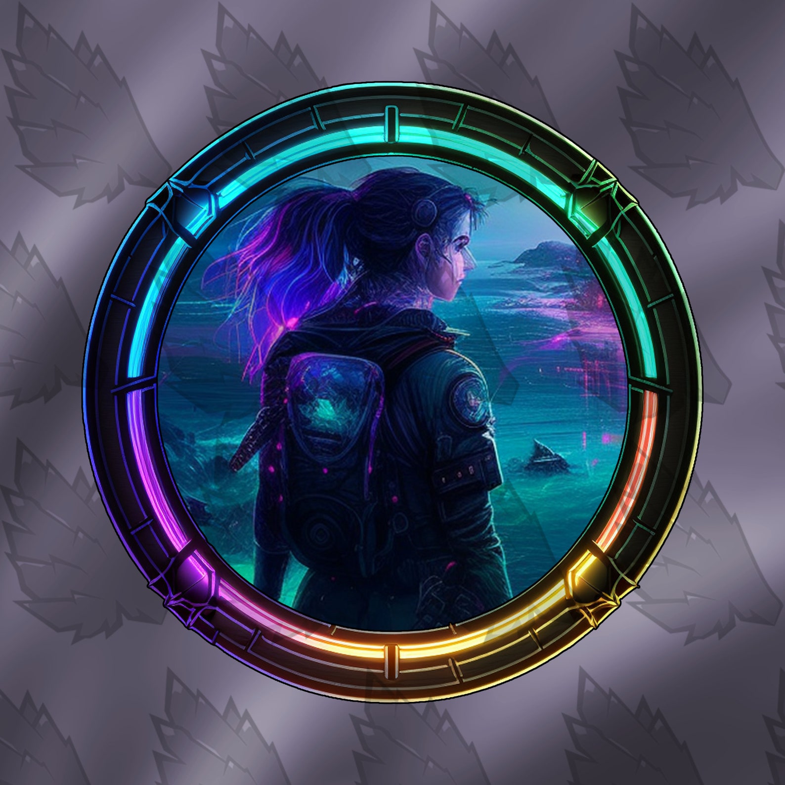 Cyberpunk DND Token Frame, Neon Colors (digital Download) - Etsy