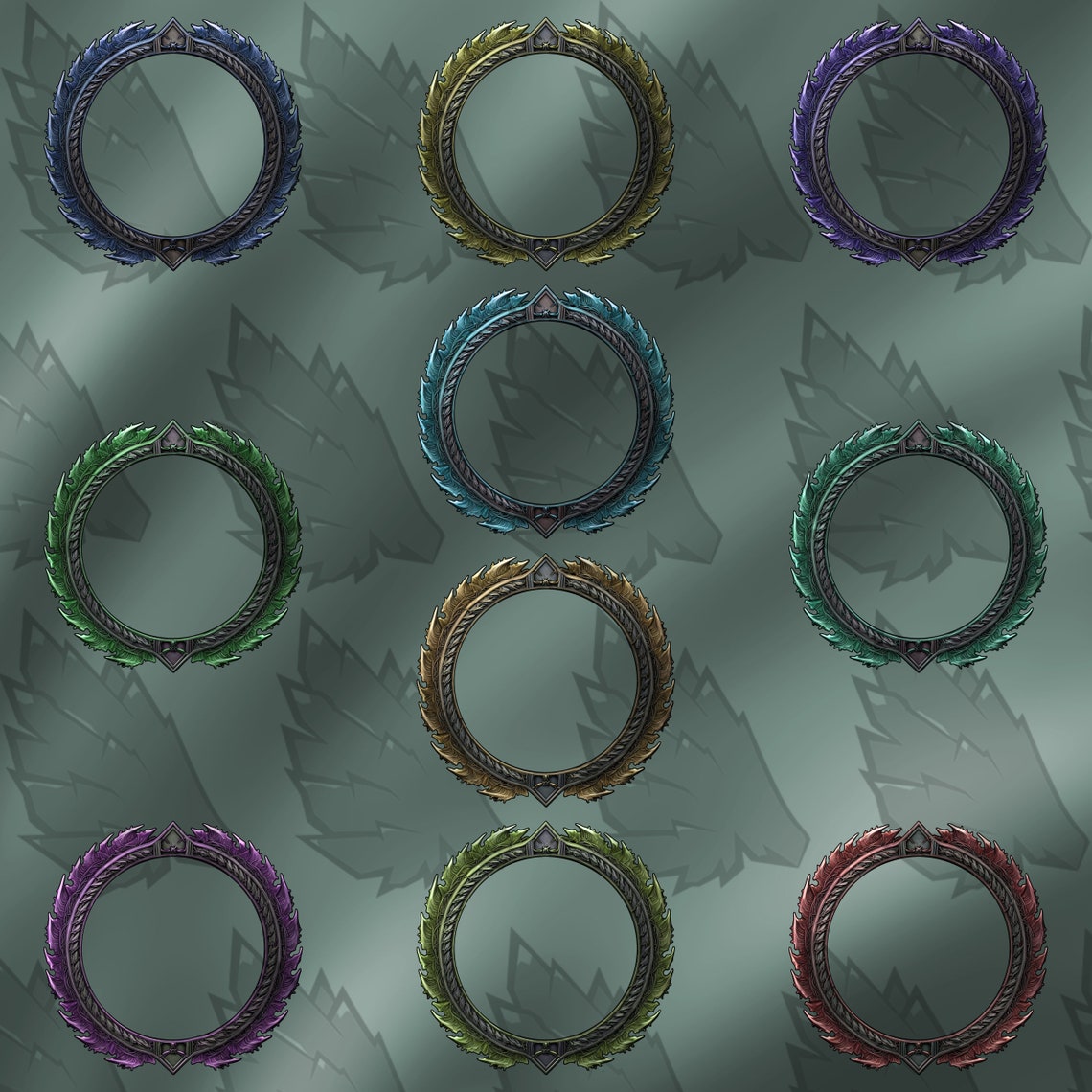 DND Profile Token Frame, 10 Colors. Trophy, Thin, Winged for Roll20 ...