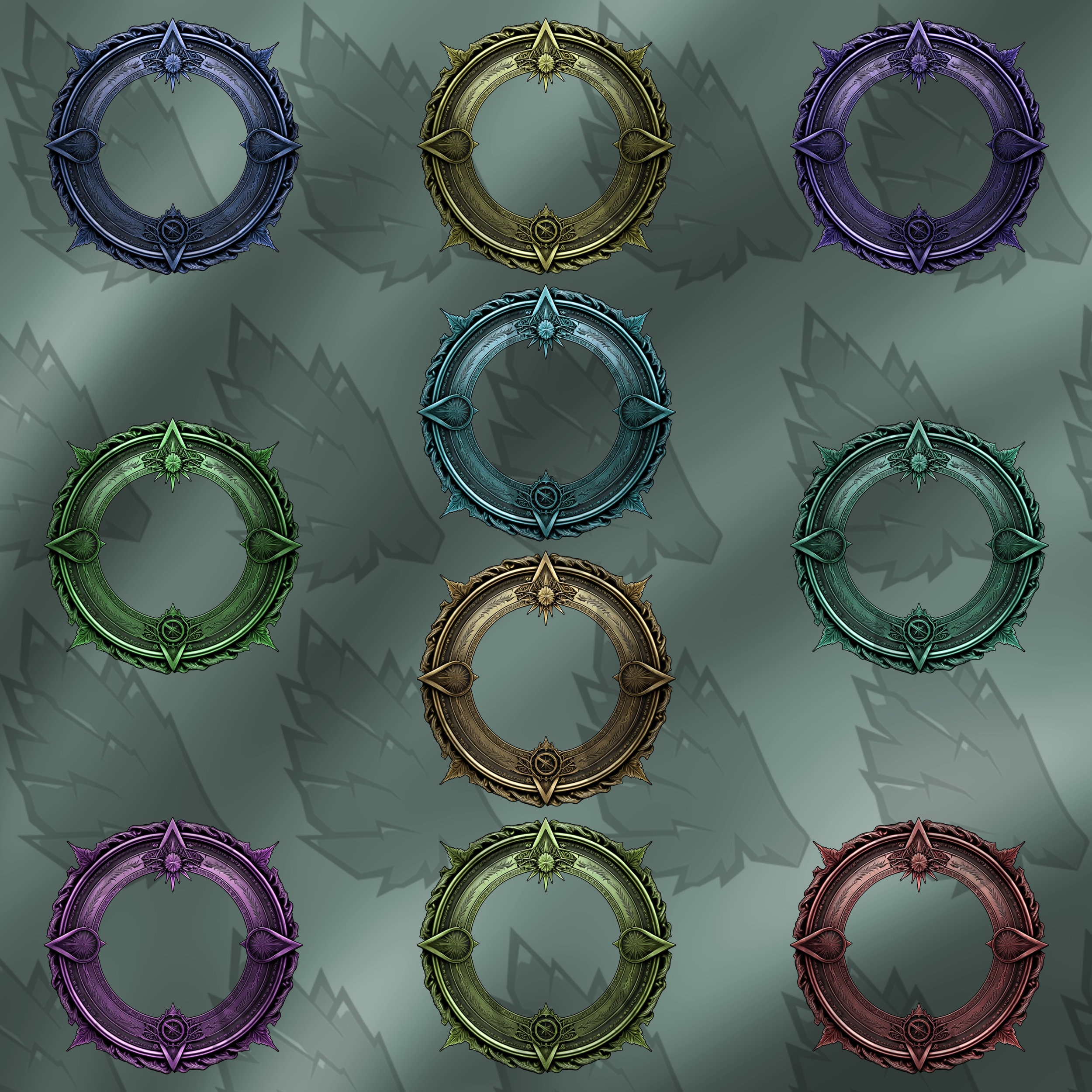 DND Profile Token Frame, 10 Colors. Anime, Pointed, Fancy for Roll20 ...