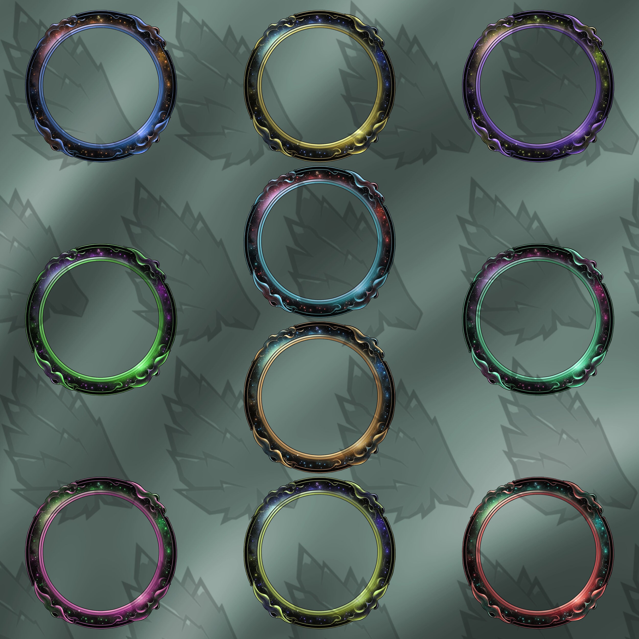 DND Profile Token Frame, 10 Colors. Galaxy, Sci-fi, Space, for Roll20 ...