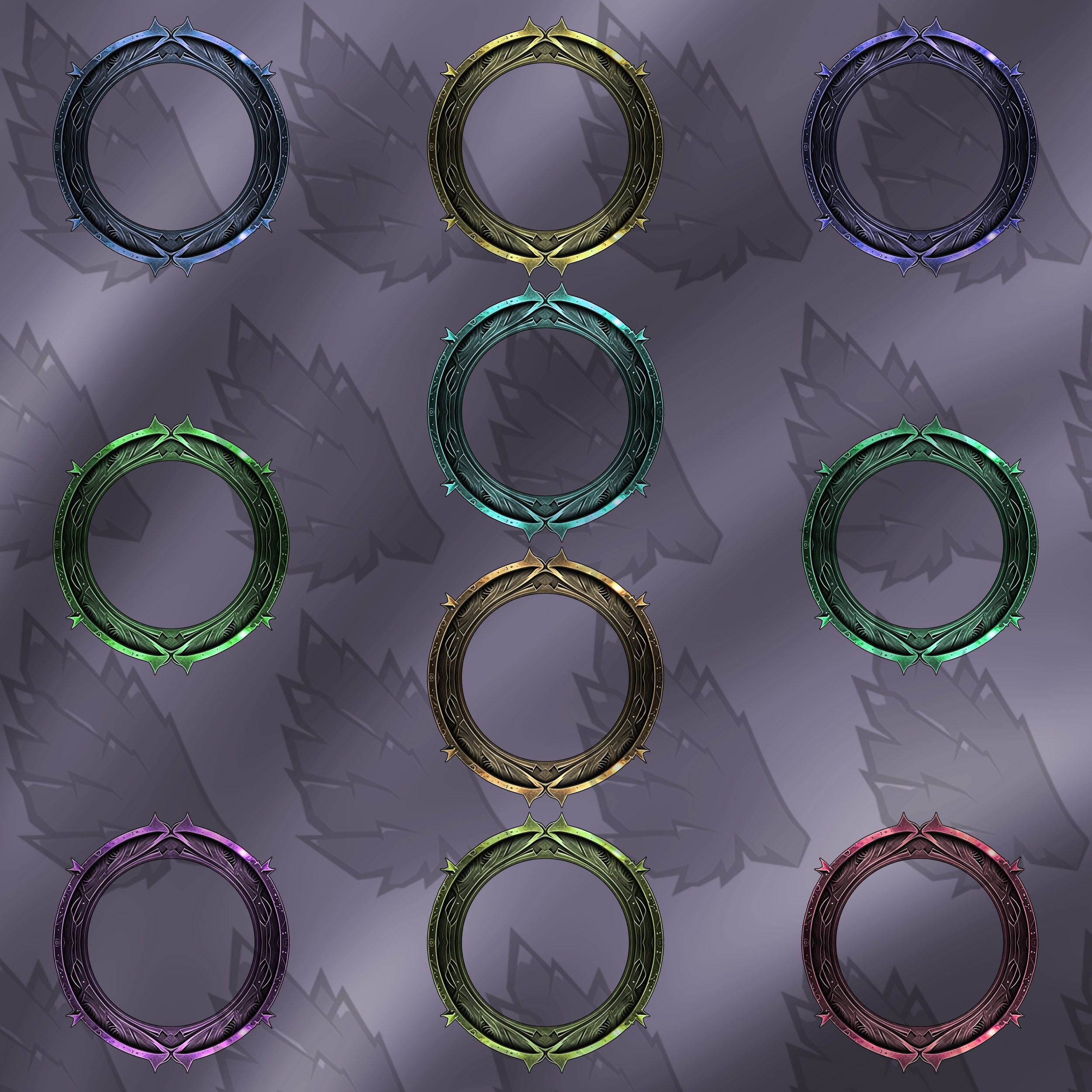 DND Profile Token Frame, 10 Colors. Fantasy, Elven, Scroll for Roll20 ...