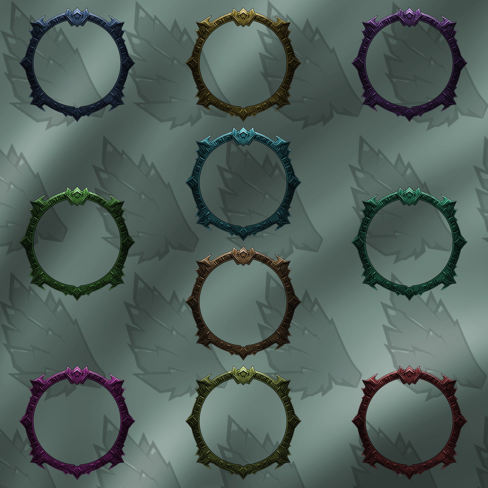 DND Profile Token Frame, 10 Colors. Thin, Warrior, Armor, for Roll20 ...