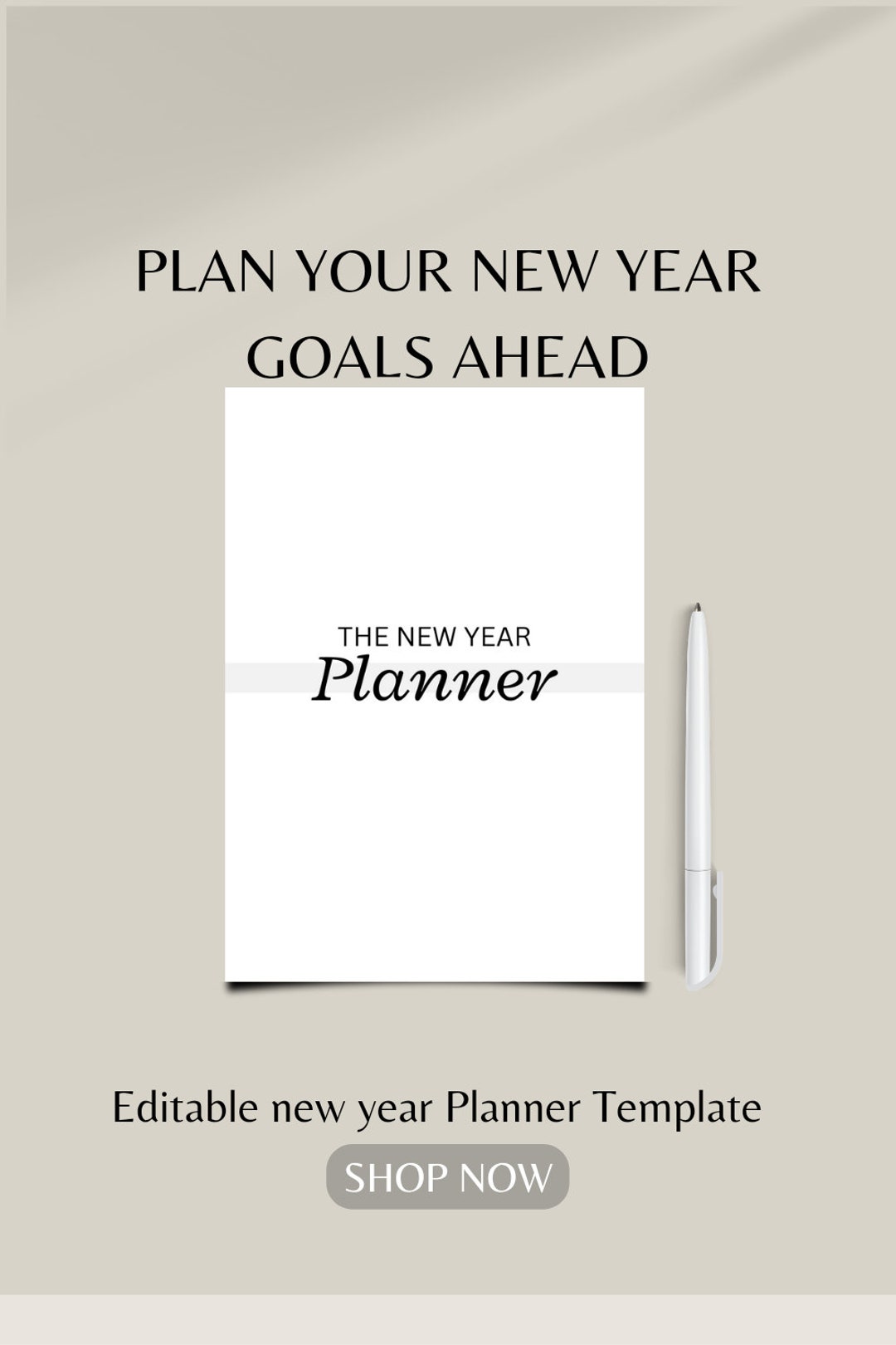 Editable New Year Planner, Goal Planner, New Resolution, Weekly Planner ...