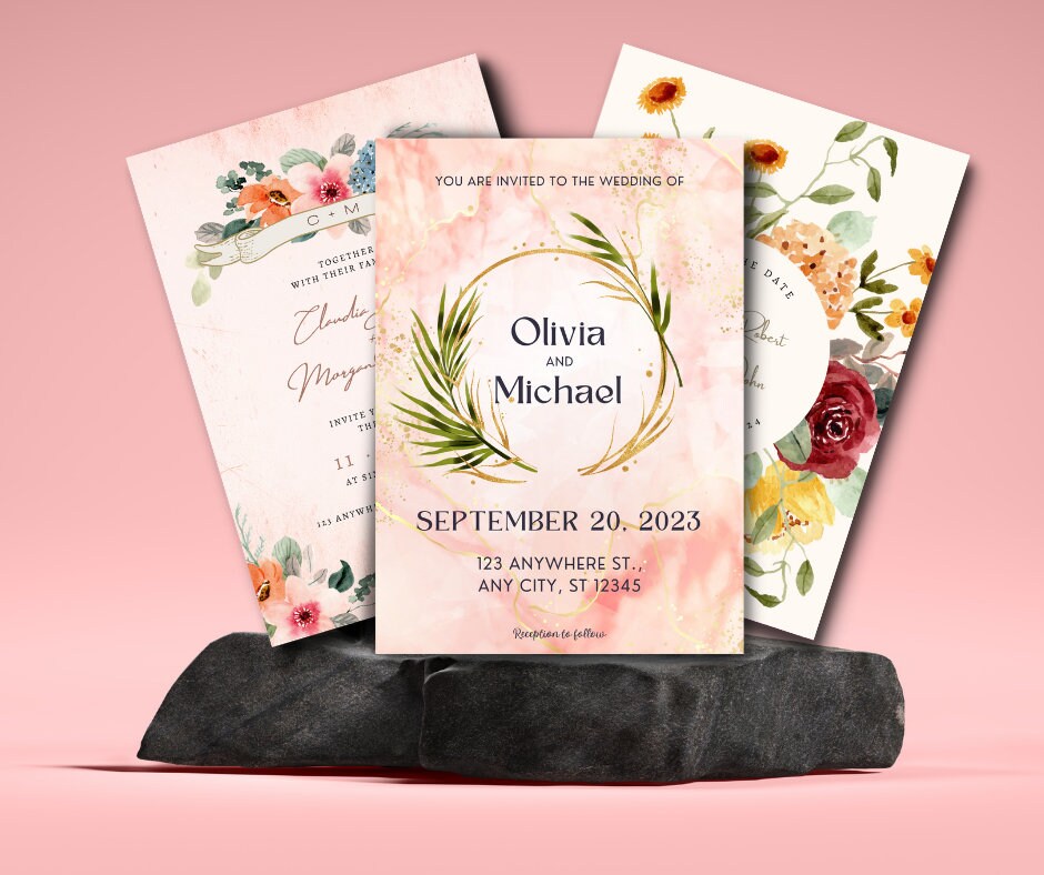 Editable Wedding Invitation Cards, Editable Wedding Card Bundle ...