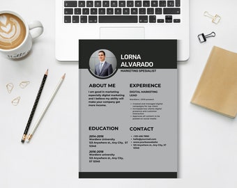 Editable CV Template - Etsy UK