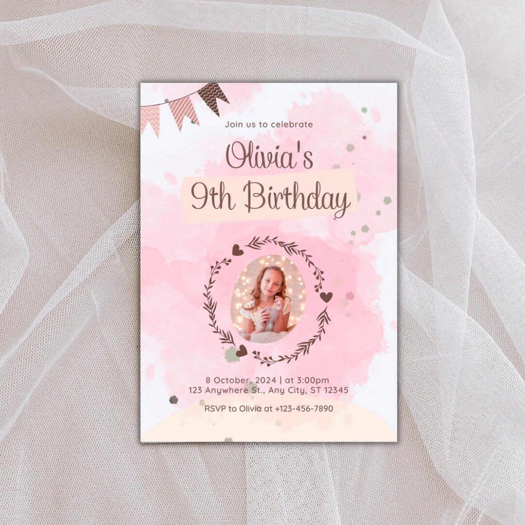 Editable Birthday Invitation Cards, Editable Birthday Card, Editable ...