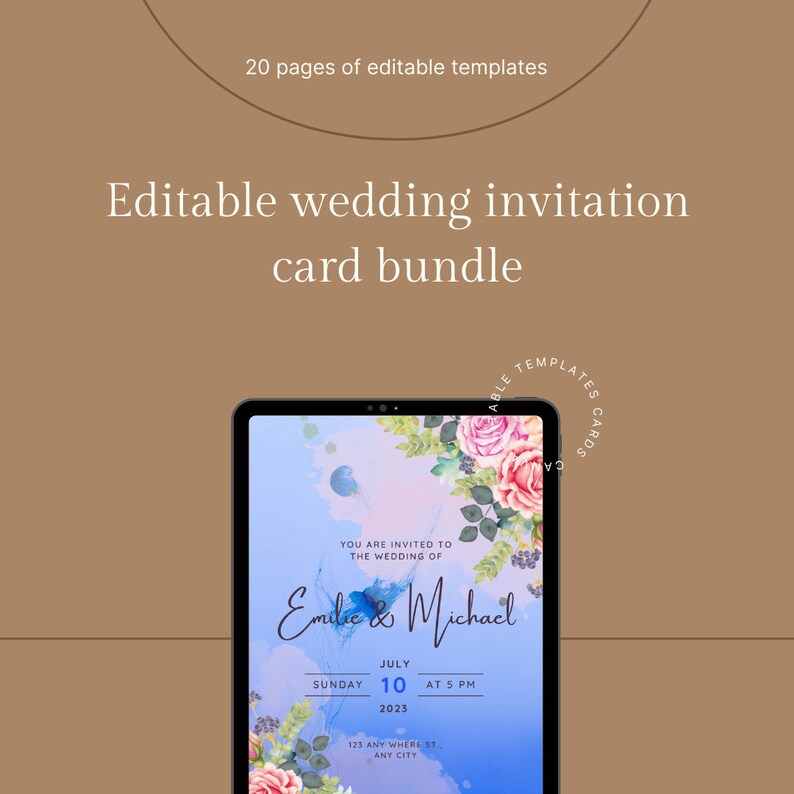 Editable Wedding Invitation Cards, Editable Wedding Card Bundle ...