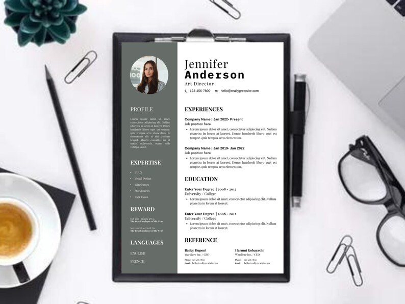 Resume Template With Photo | Professional Resume Template | Clean CV ...