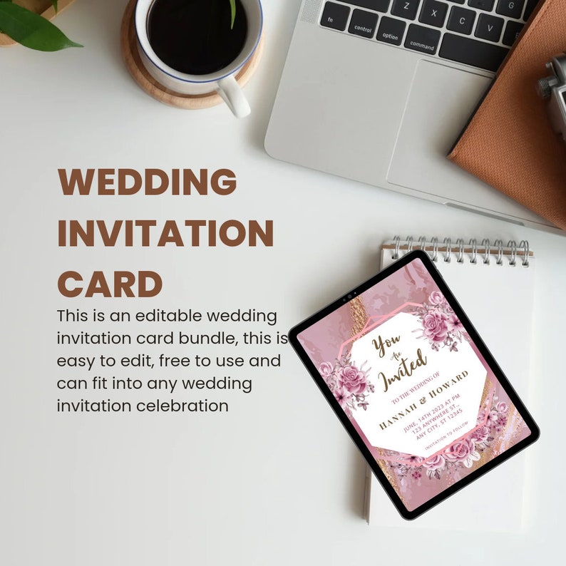 Editable Wedding Invitation Cards, Editable Wedding Card Bundle ...