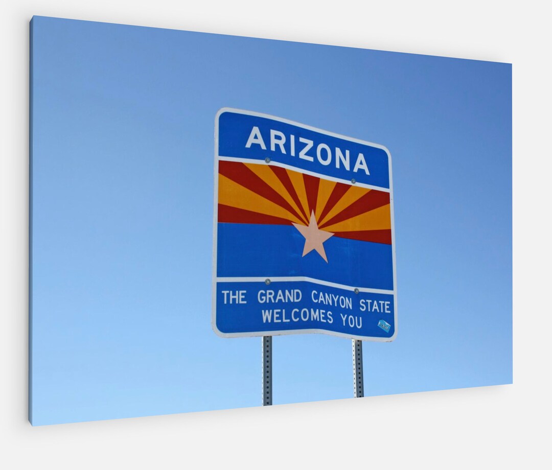 Arizona Grand Canyon State Road Sign Living Room Boho Canvas/poster ...