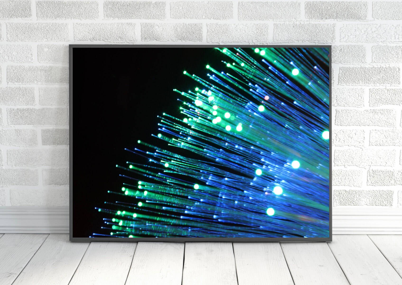 Glass Fiber Lamp Lights Dancing in the Dark. Artistic, Moody, Colorful ...