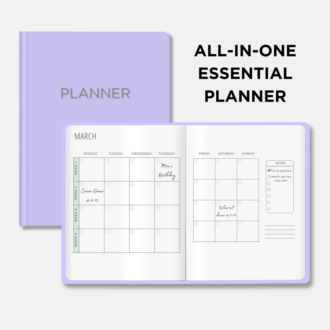 All-in-one Digital Planner L Digital Calendar L Undated Calendar L ...