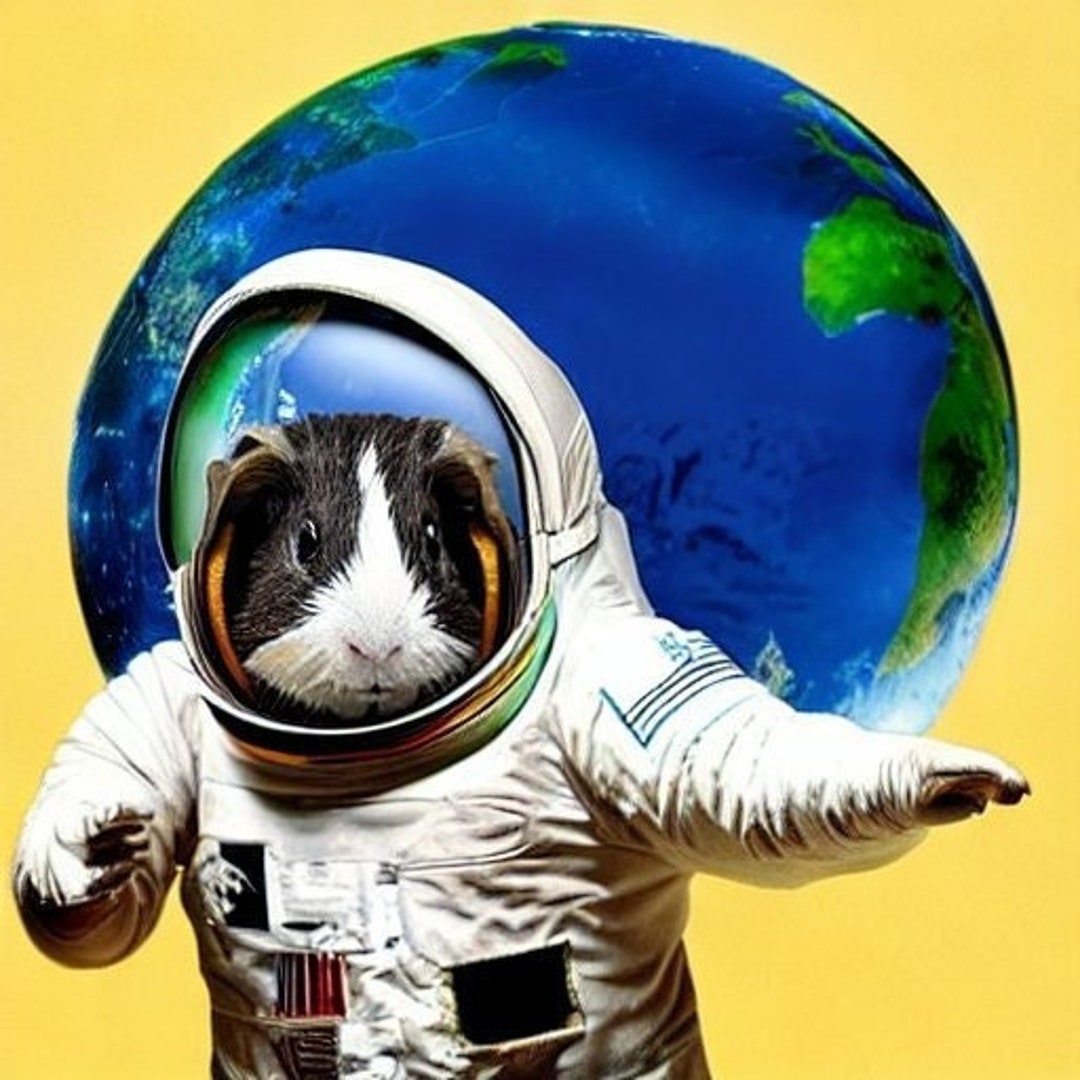 Guinea Pig Astronaut With Earth - Etsy