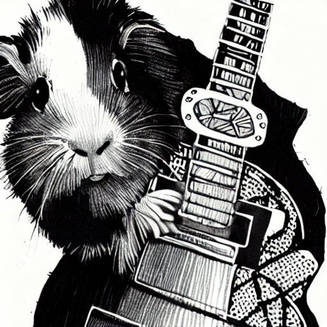 Guinea Pig With Guitar - Etsy