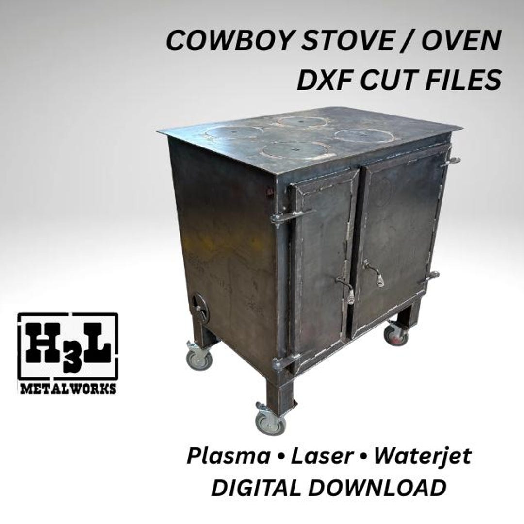 Cowboy Stove DXF Files – Plasma Cut Wood Stove & Oven Plans (digital ...