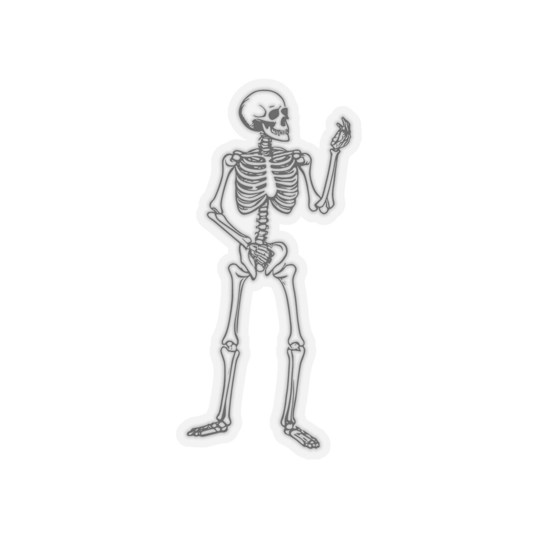 Skeleton Gesturing Sticker - Etsy
