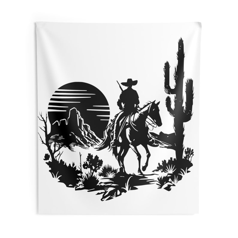 Desert Western Cowboy Wall Tapestry - Etsy
