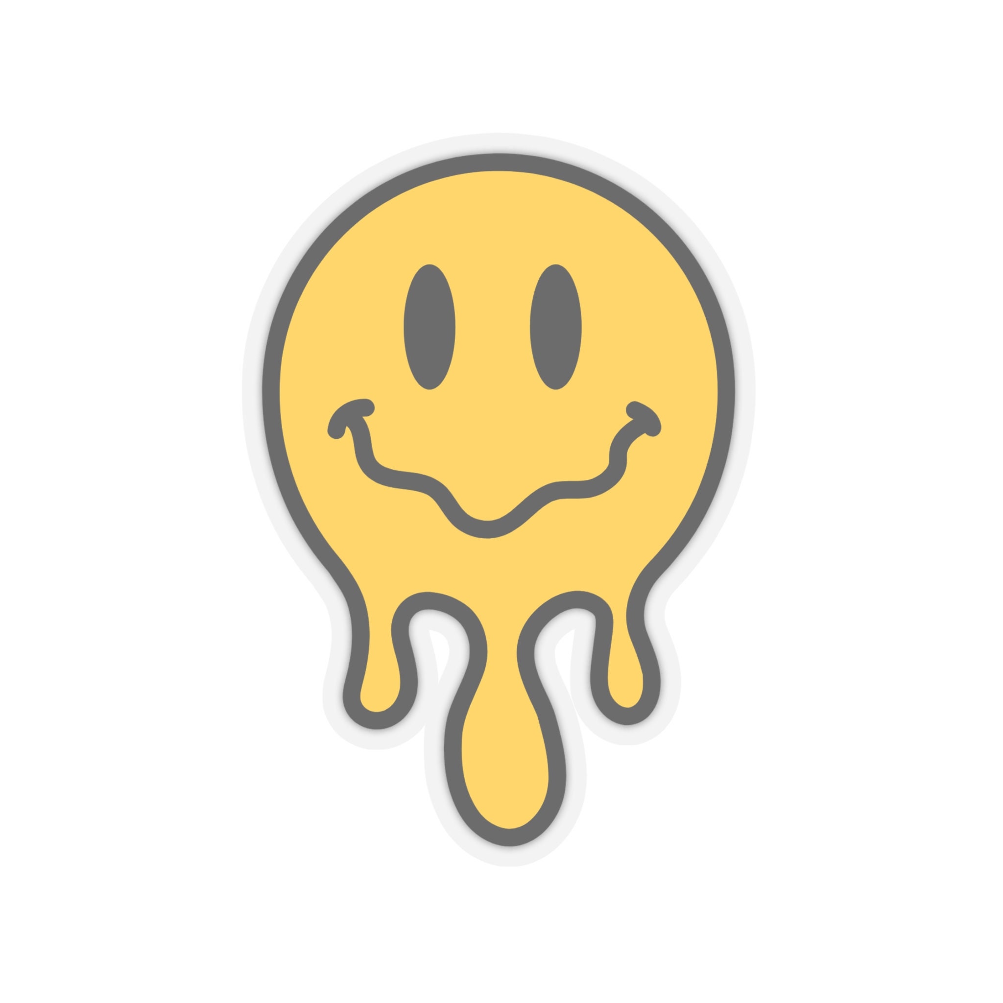 Melting Smiley Face Sticker - Etsy