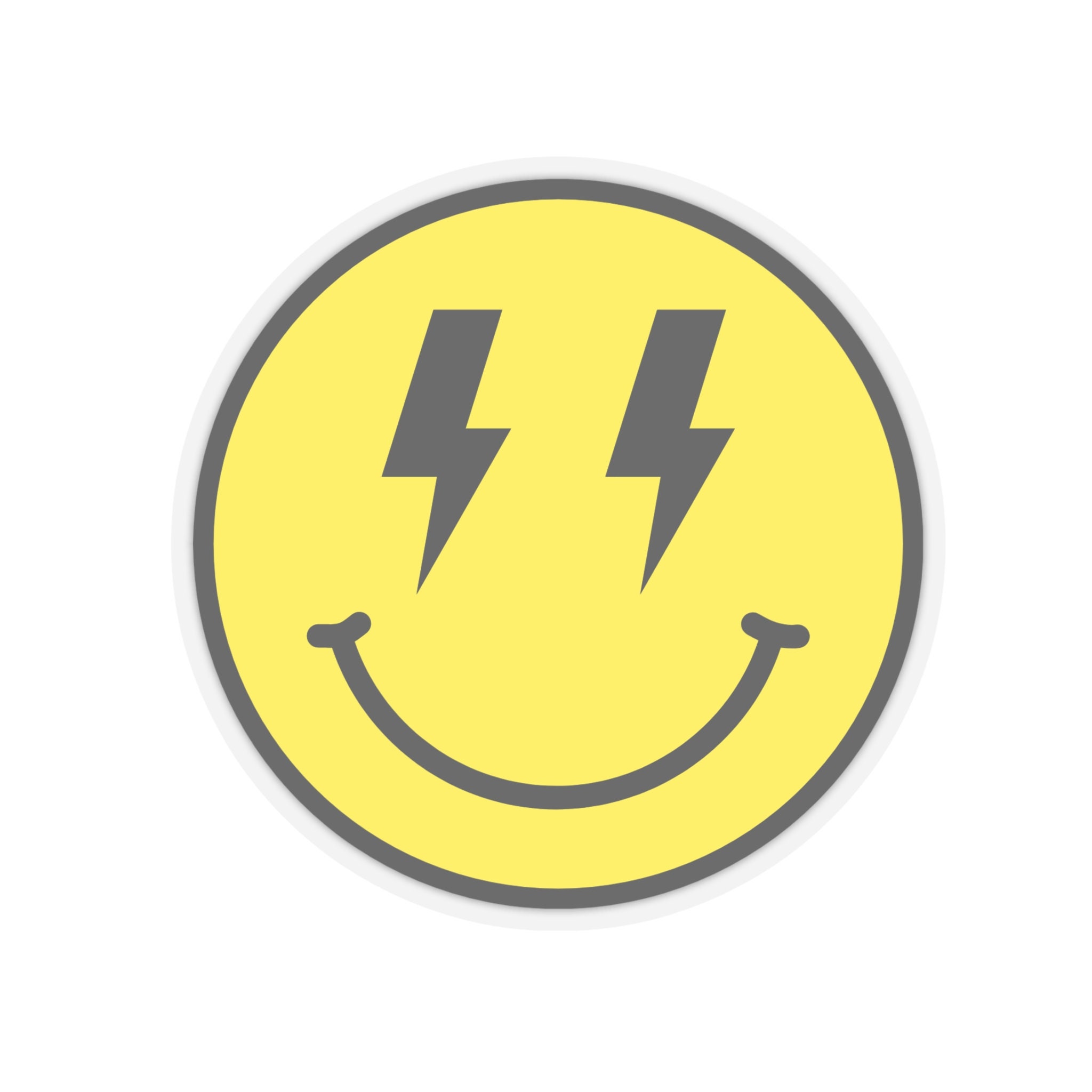 Lightning Bolt Eyes Smiley Face Sticker - Etsy