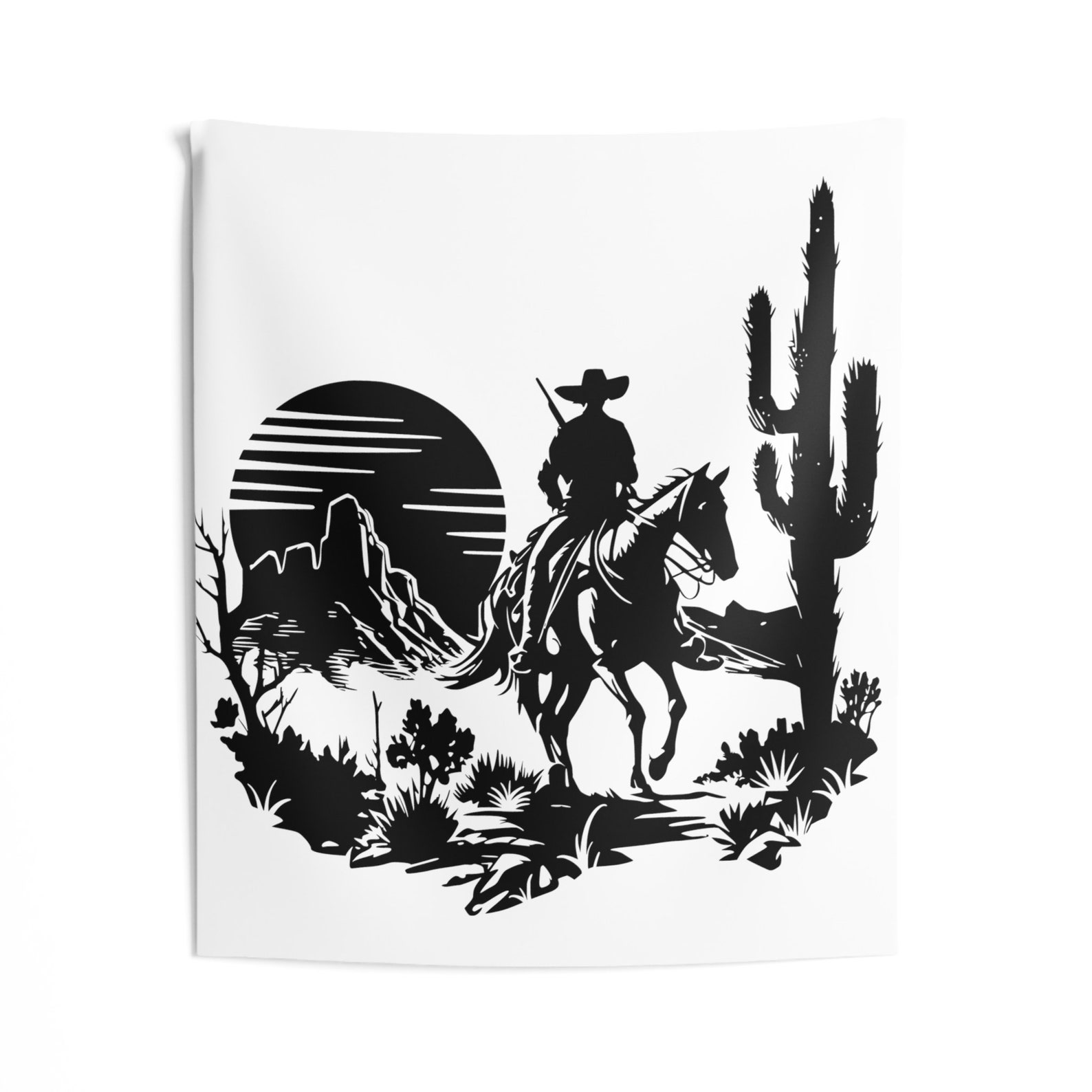 Desert Western Cowboy Wall Tapestry - Etsy