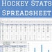 Hockey Stats Spreadsheet | Track Each Players Stats | Team Stats ...