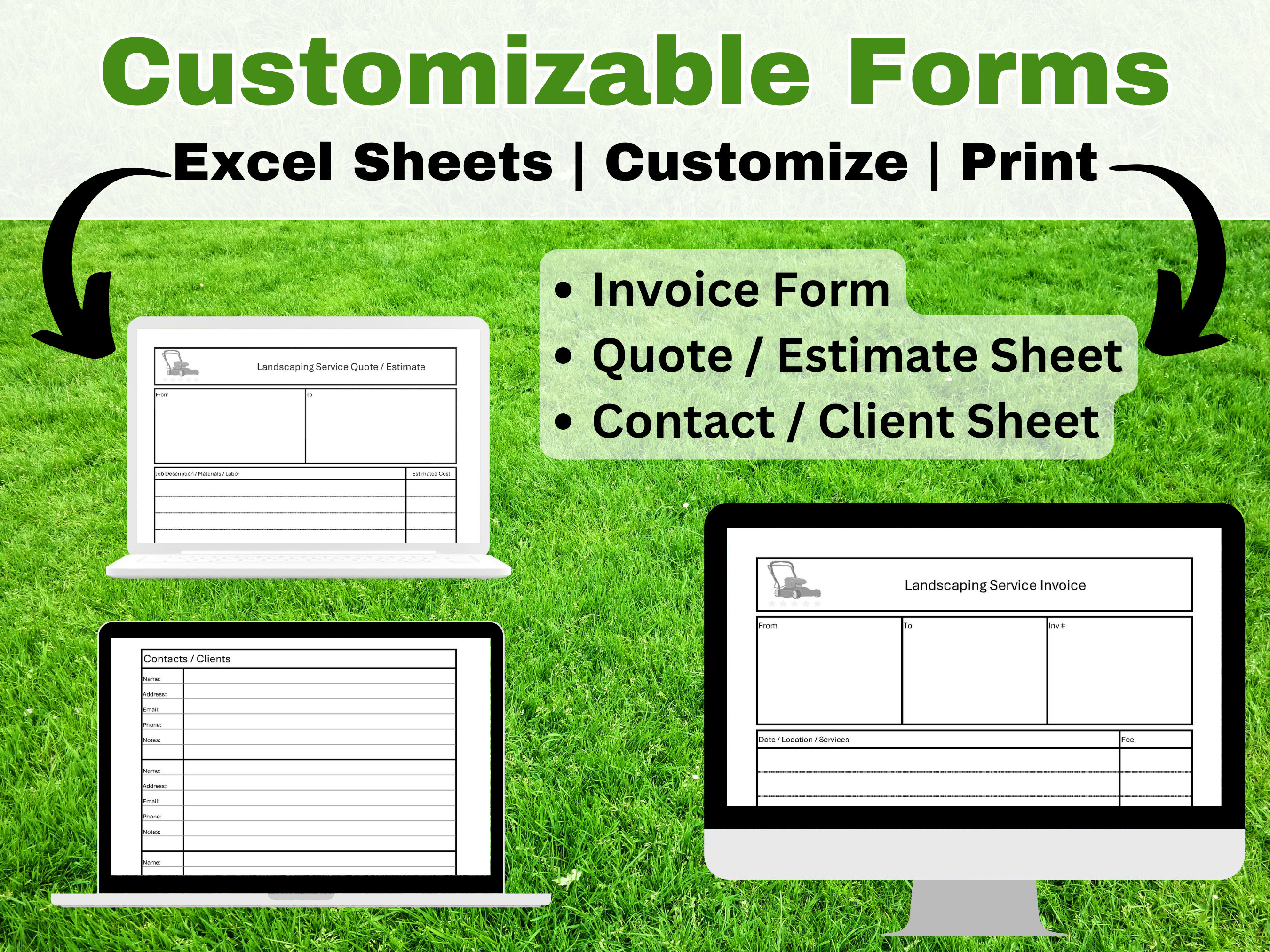 Landscaping Business Starter Pack | Customizable Excel Spreadsheets and ...