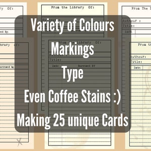 Vintage Style Library Cards PDF - Etsy