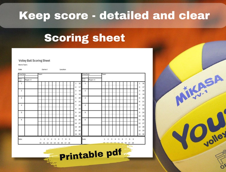 Volleyball Printables Bundle | Score Sheet | Line up & Rotation | Stats ...