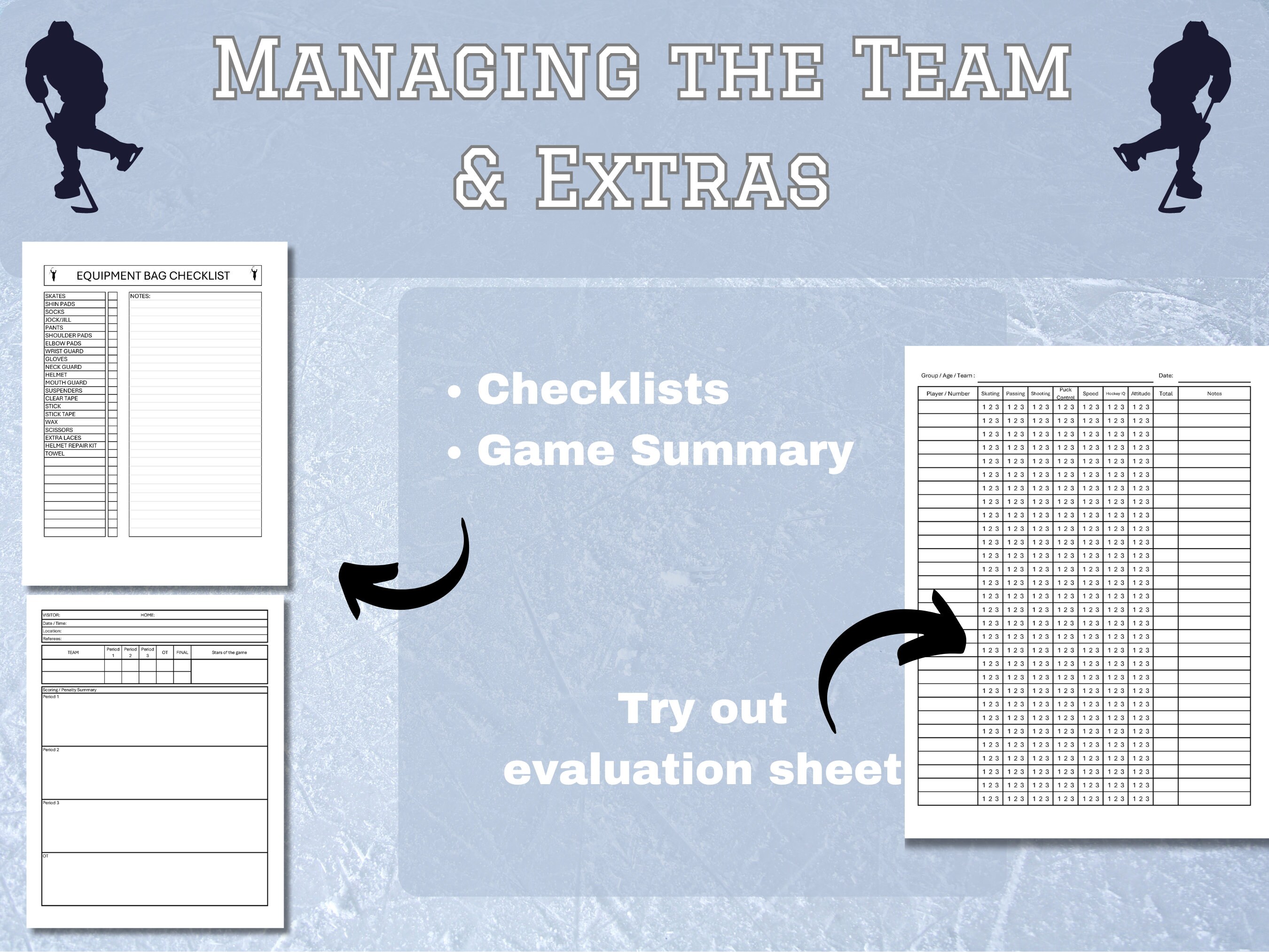 Hockey Team Bundle Printables and Excel Spreadsheets - Etsy Canada