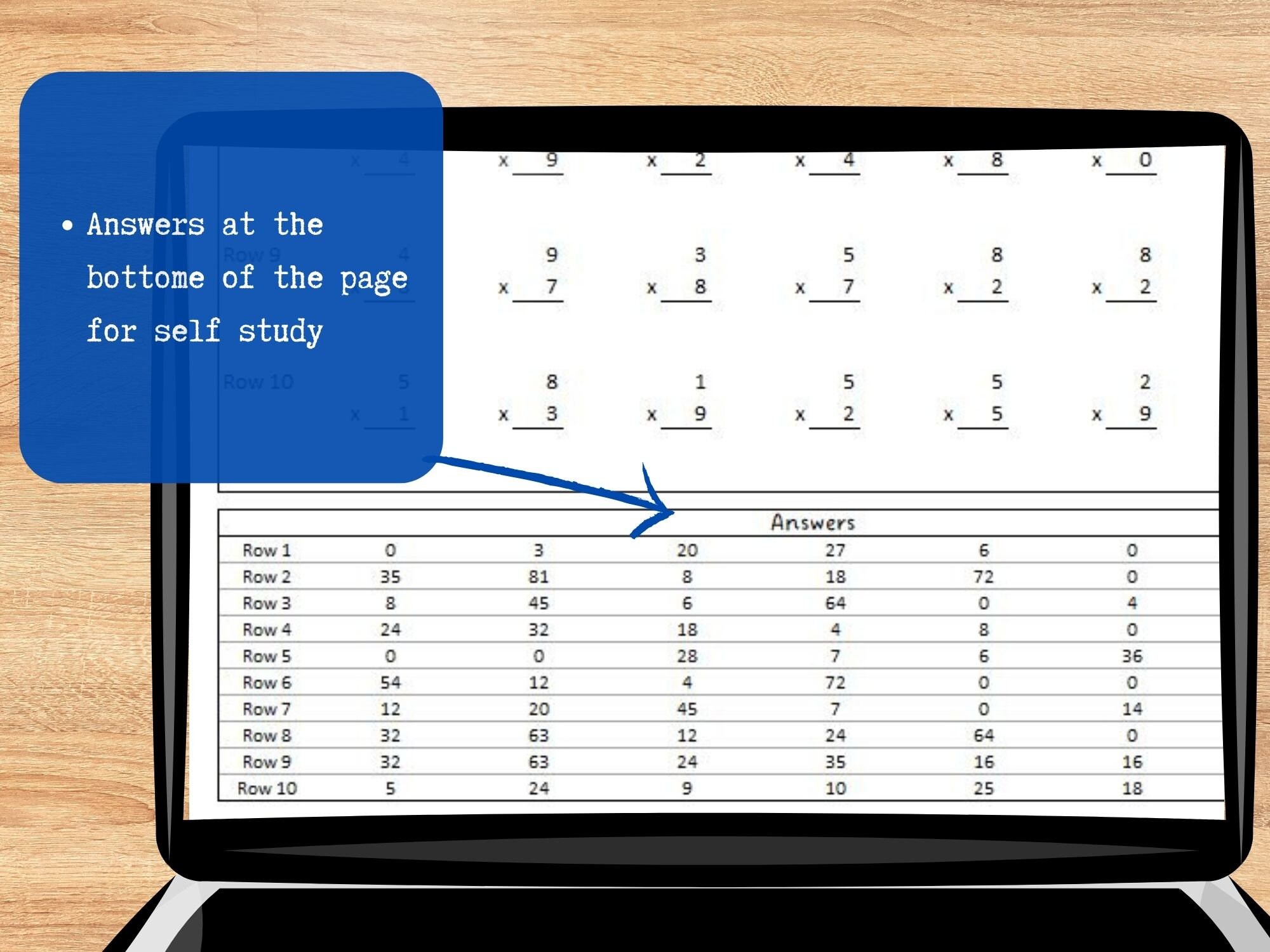 Multiplication Practice Sheets | Excel File Creates Unlimited Unique ...