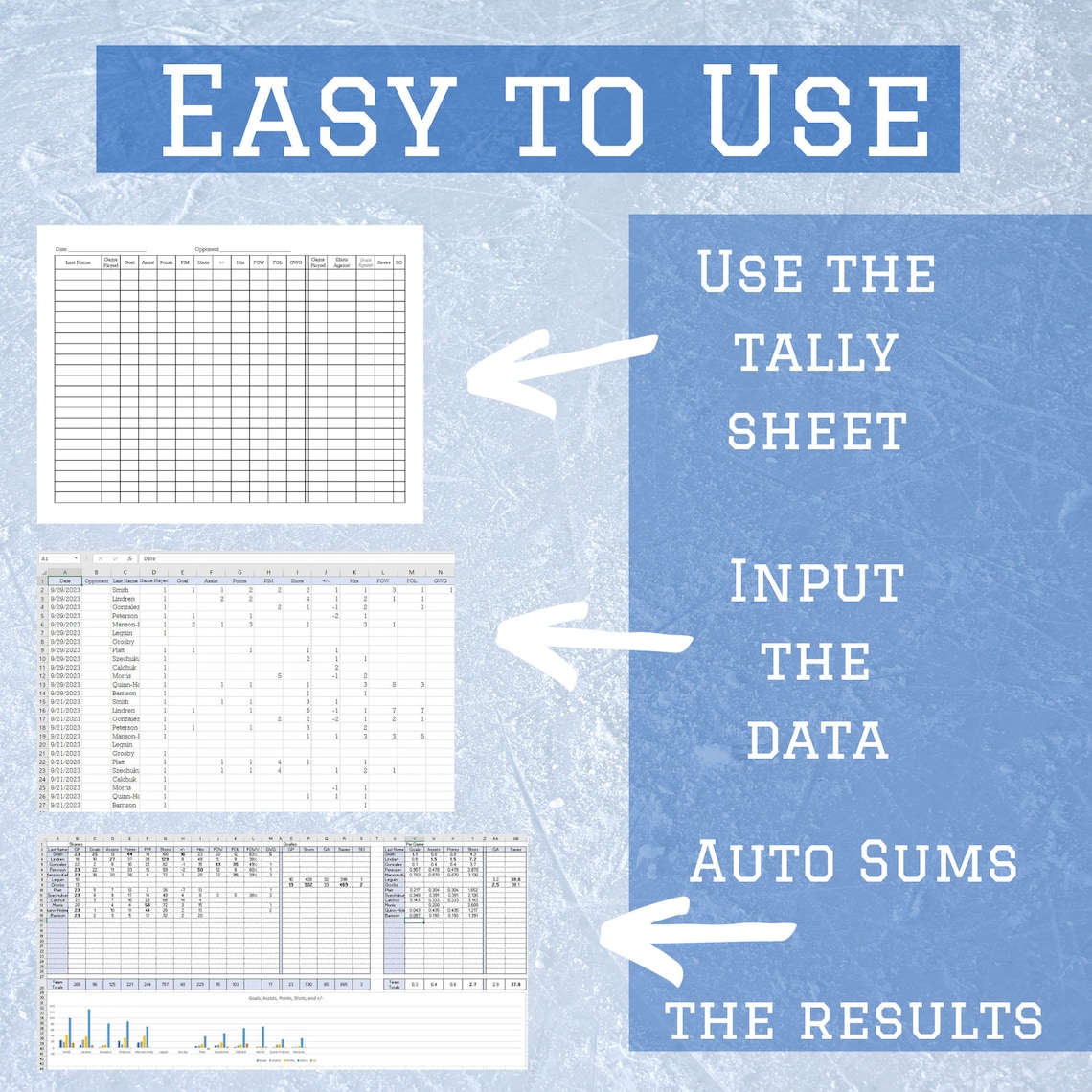 Hockey Stats Spreadsheet | Track Each Players Stats | Team Stats ...