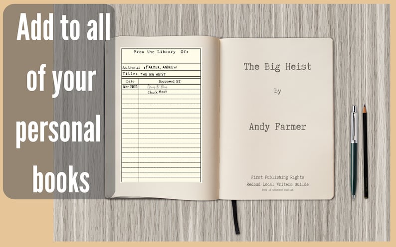 Vintage Style Library Cards PDF - Etsy