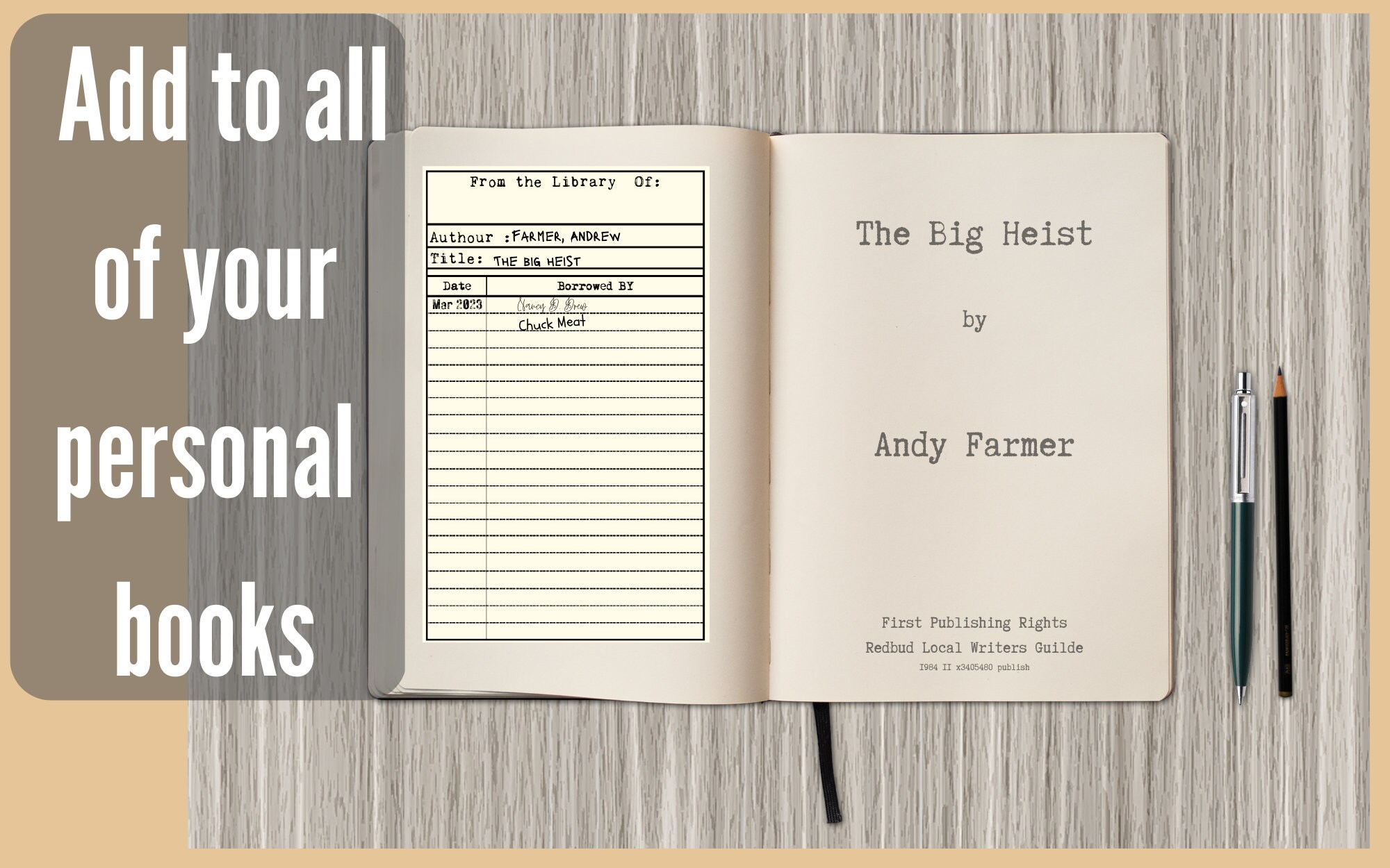 Vintage Style Library Cards PDF - Etsy