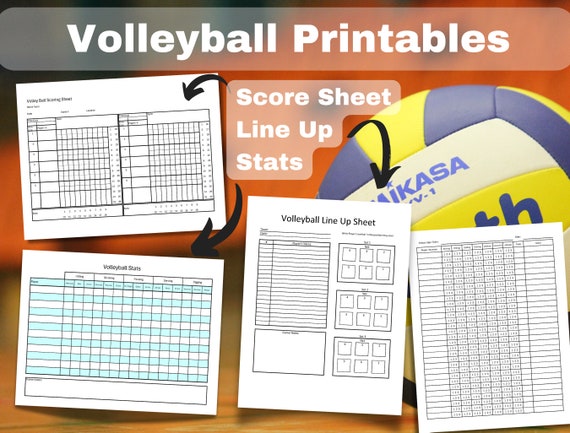 Printable Volleyball Charts Custom Volleyball Cards Retro 75™