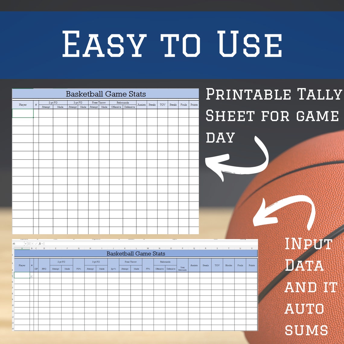 Basketball Stats Spreadsheet - Etsy