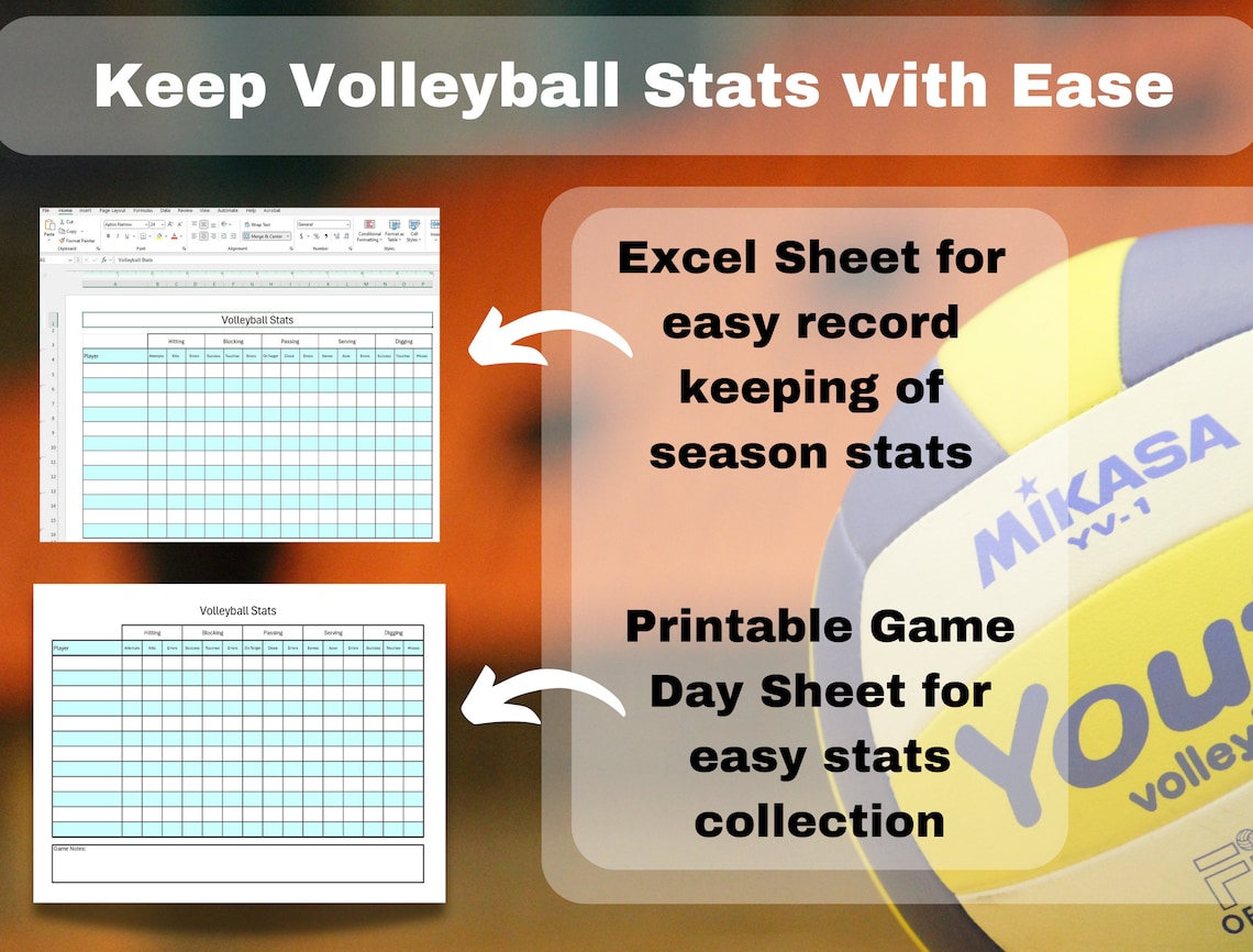 Volleyball Printables Bundle | Score Sheet | Line up & Rotation | Stats ...
