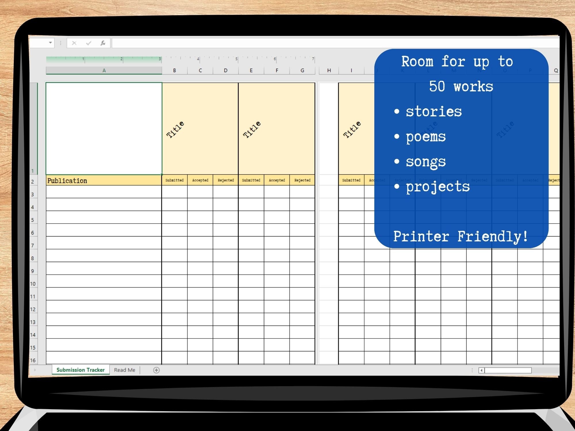 Writing Submission Tracker | Writing Tool | Where You Have Submitted ...