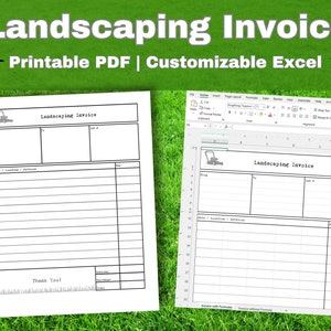 Landscaping Invoice | Printable and Customizable - Etsy