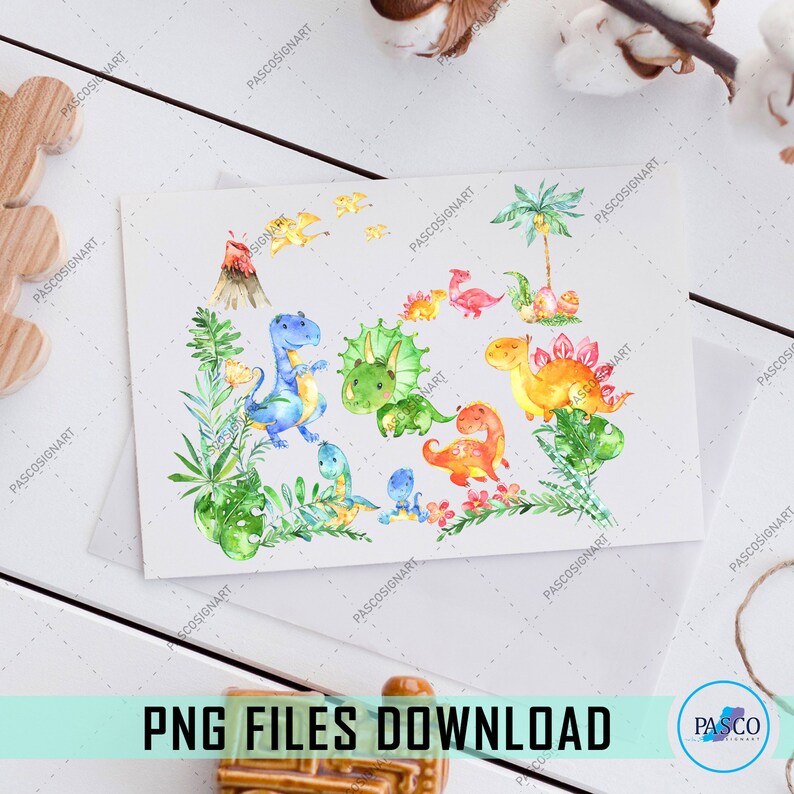 Dinosaurs Baby Dinosaur Clipart Bundle Dino Invitation Nursery Decor ...