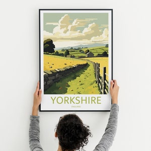Yorkshire Dales Travel Poster, Yorkshire Landscape Art, English Wall ...