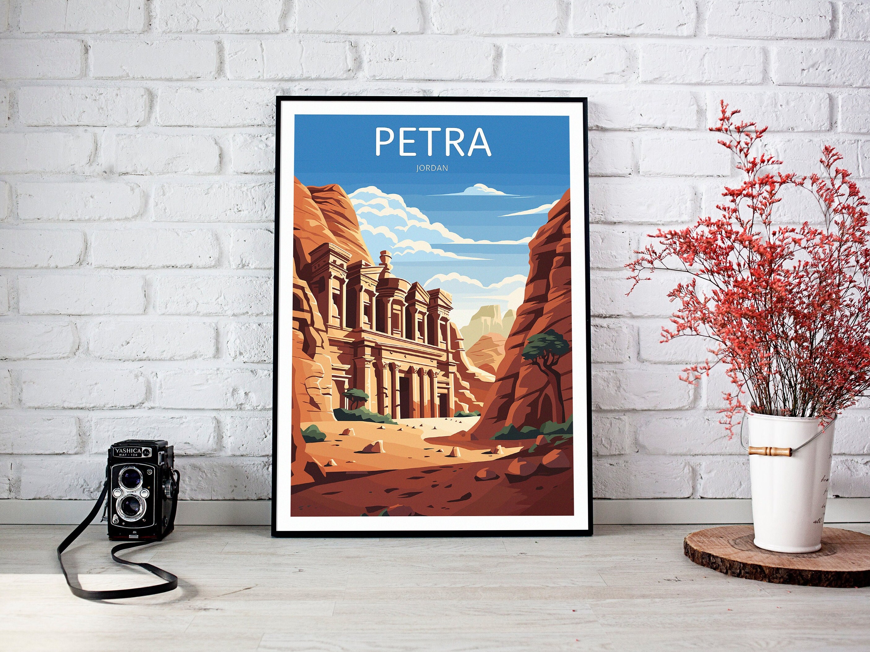 Petra Jordan Travel Print, Petra Wall Art, Seven Wonders Travel Poster, Vacationposter, Wall ...