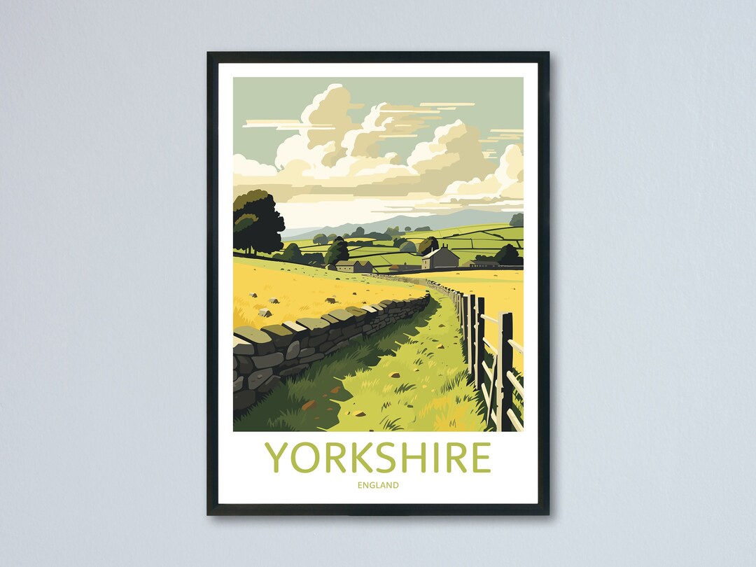 Yorkshire Dales Travel Poster, Yorkshire Landscape Art, English Wall ...