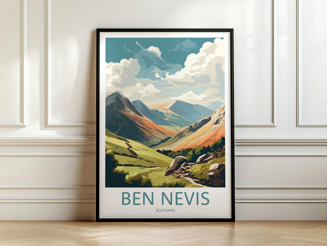 Ben Nevis Travel Print, Ben Nevis Wall Art, Ben Nevis Travel Poster ...