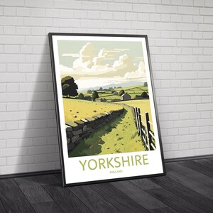Yorkshire Dales Travel Poster, Yorkshire Landscape Art, English Wall ...