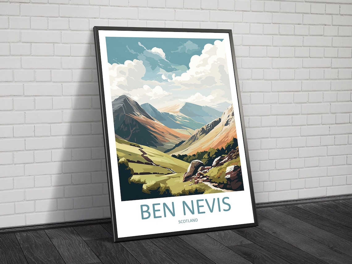 Ben Nevis Travel Print, Ben Nevis Wall Art, Ben Nevis Travel Poster ...