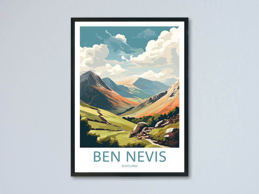 Ben Nevis Travel Print, Ben Nevis Wall Art, Ben Nevis Travel Poster ...